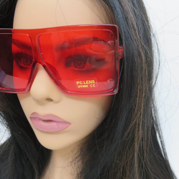 Accessories | R Red Tinted Lens Square Sun Glasses | Poshmark